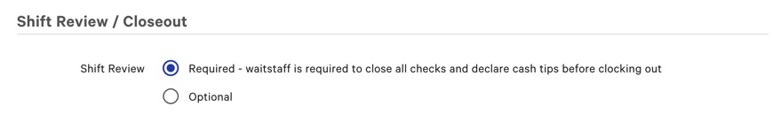 Customizing Shift Review Settings
