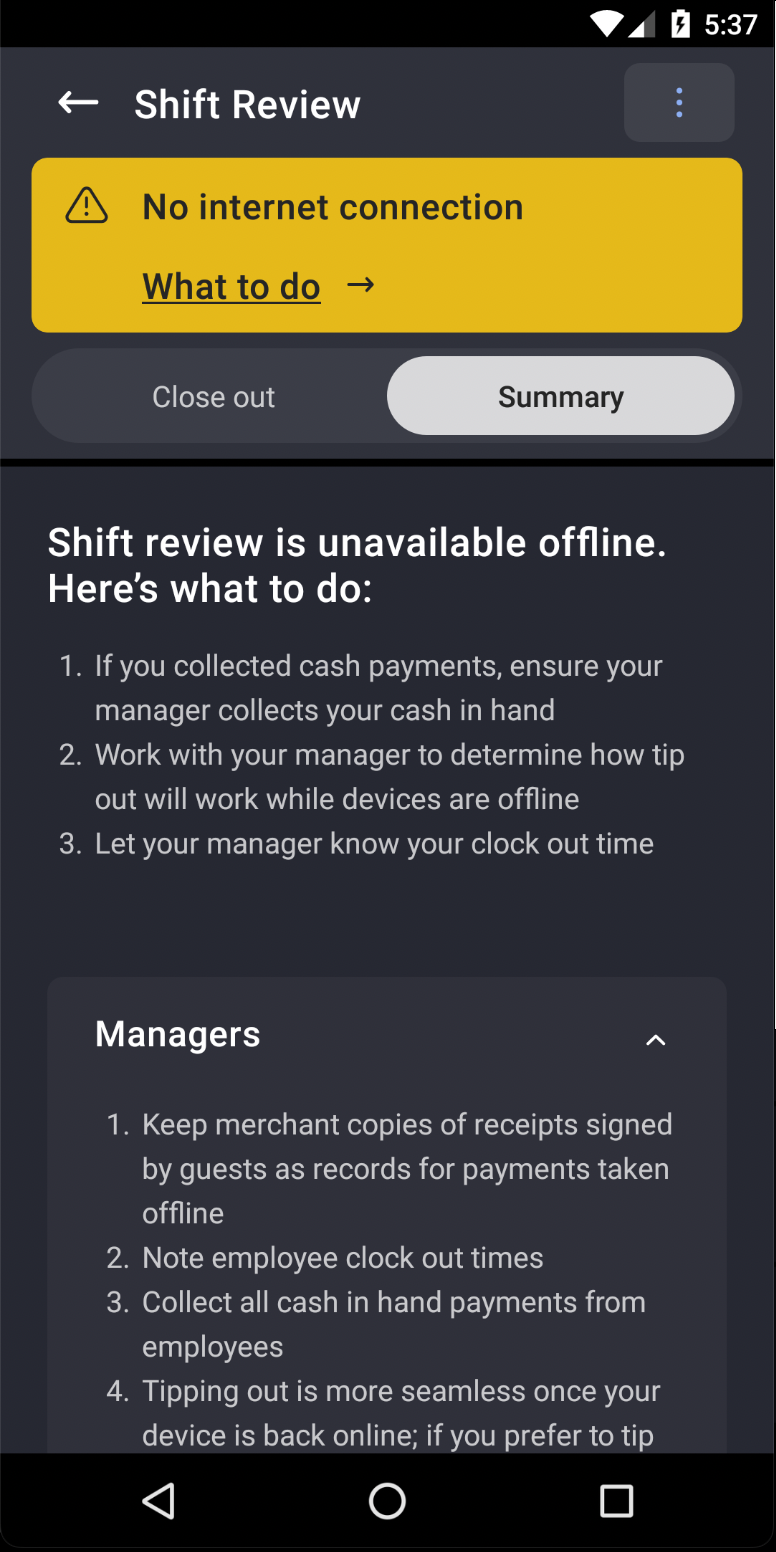 Shift Review During a Service Disruption