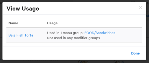 Using the Items Database to View, Archive, Restore and Version Menus