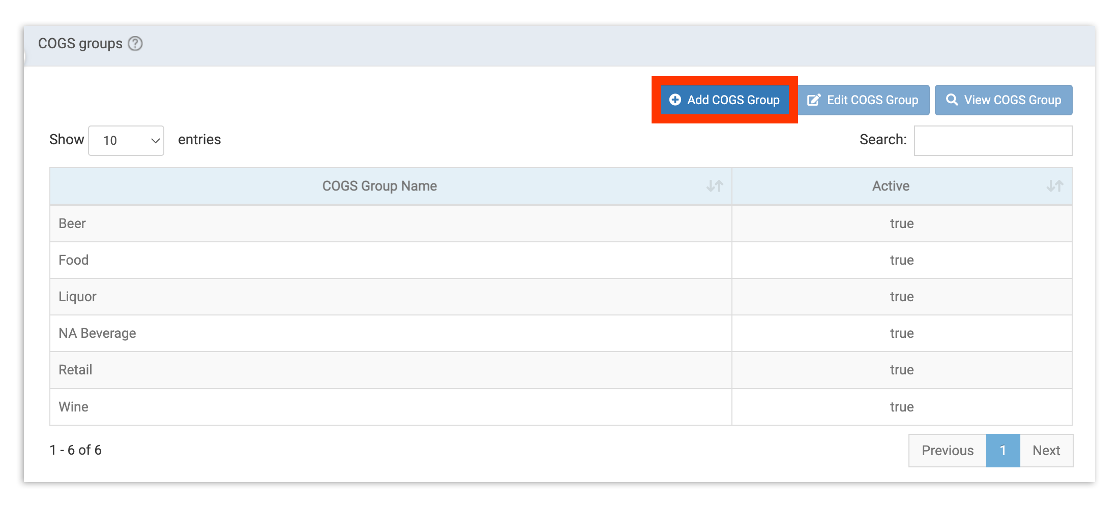 xtraCHEF: Add and Edit COGS Groups
