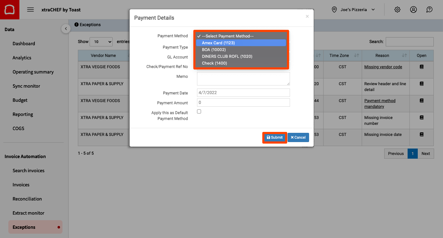 xtraCHEF: Receipt Extract for QuickBooks Online