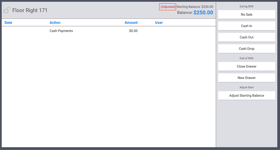 Adjusting Your Starting Cash Drawer Balance