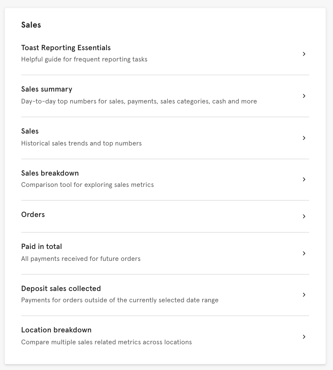 Sales Reports Overview