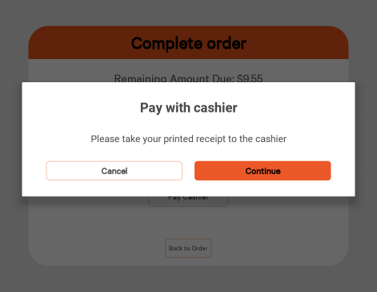 Kiosk: Placing Orders, Making Payments, and Tipping