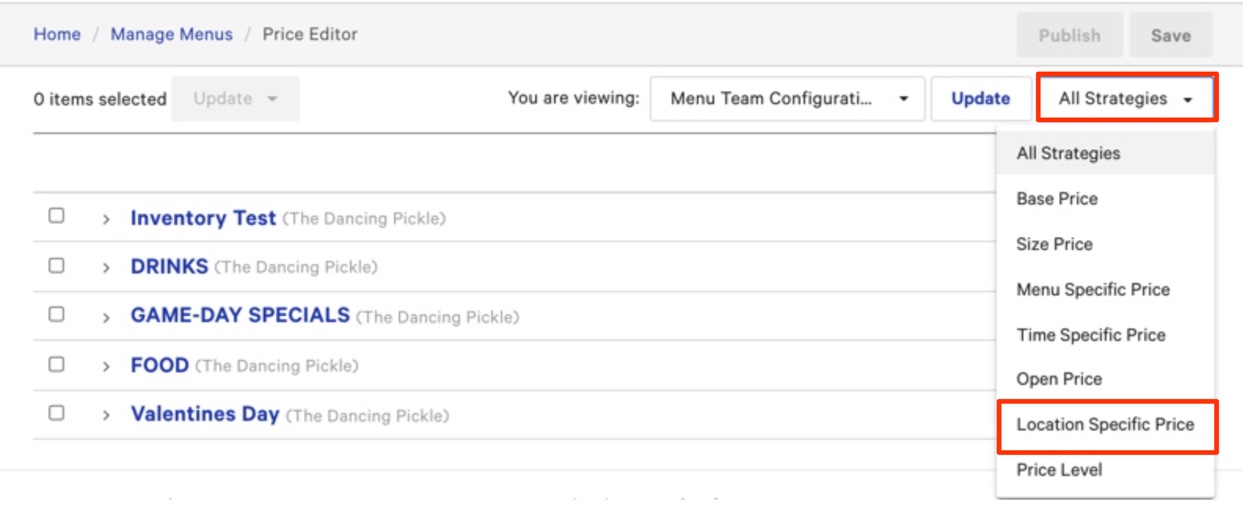 Location Specific Pricing for Multi-Location Management