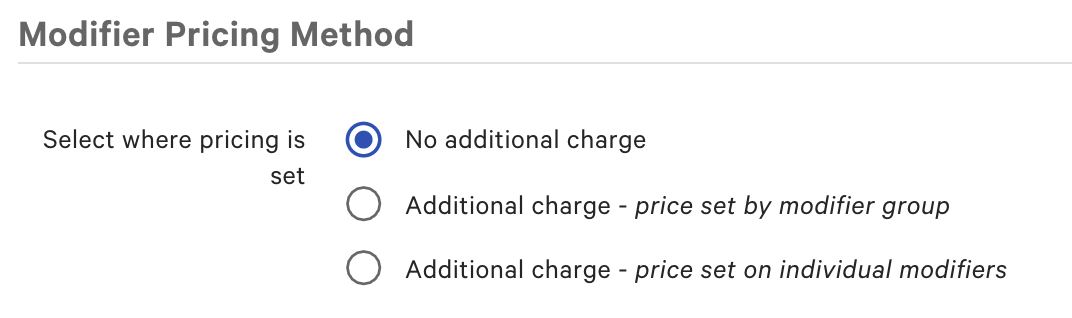 Modifier Pricing Strategies