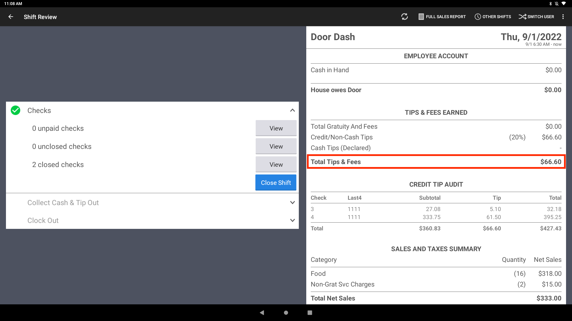 Toast Delivery Services Tip Payouts