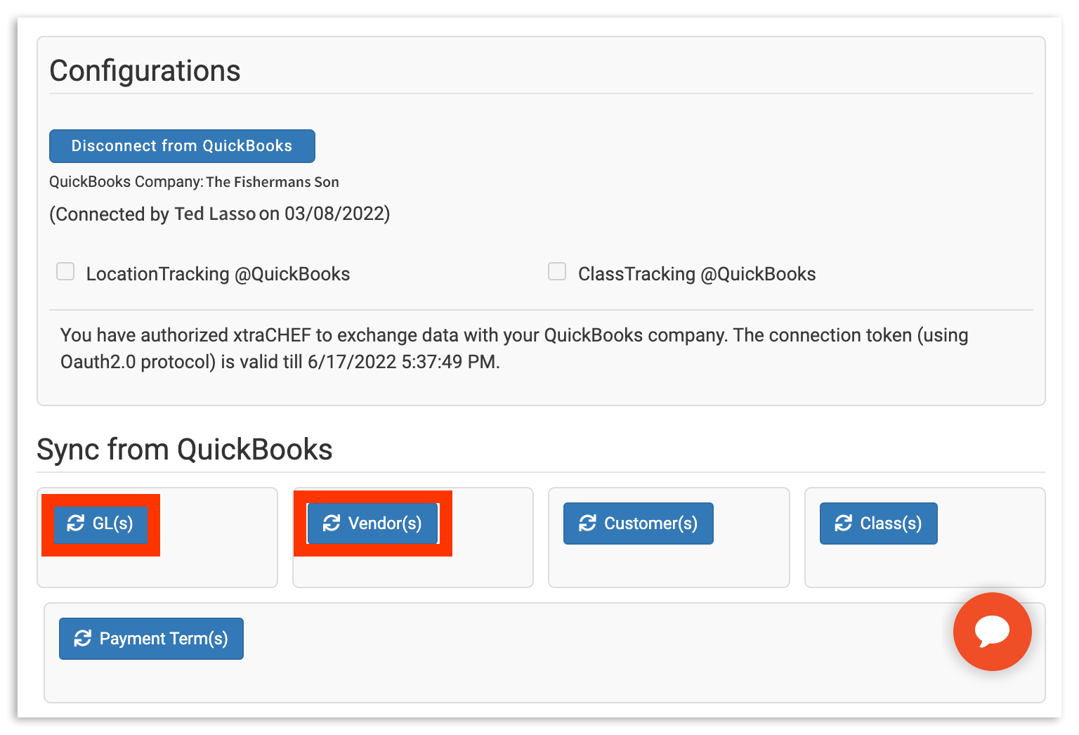 xtraCHEF: QuickBooks Online Integration