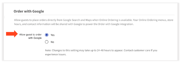 Using Order with Google