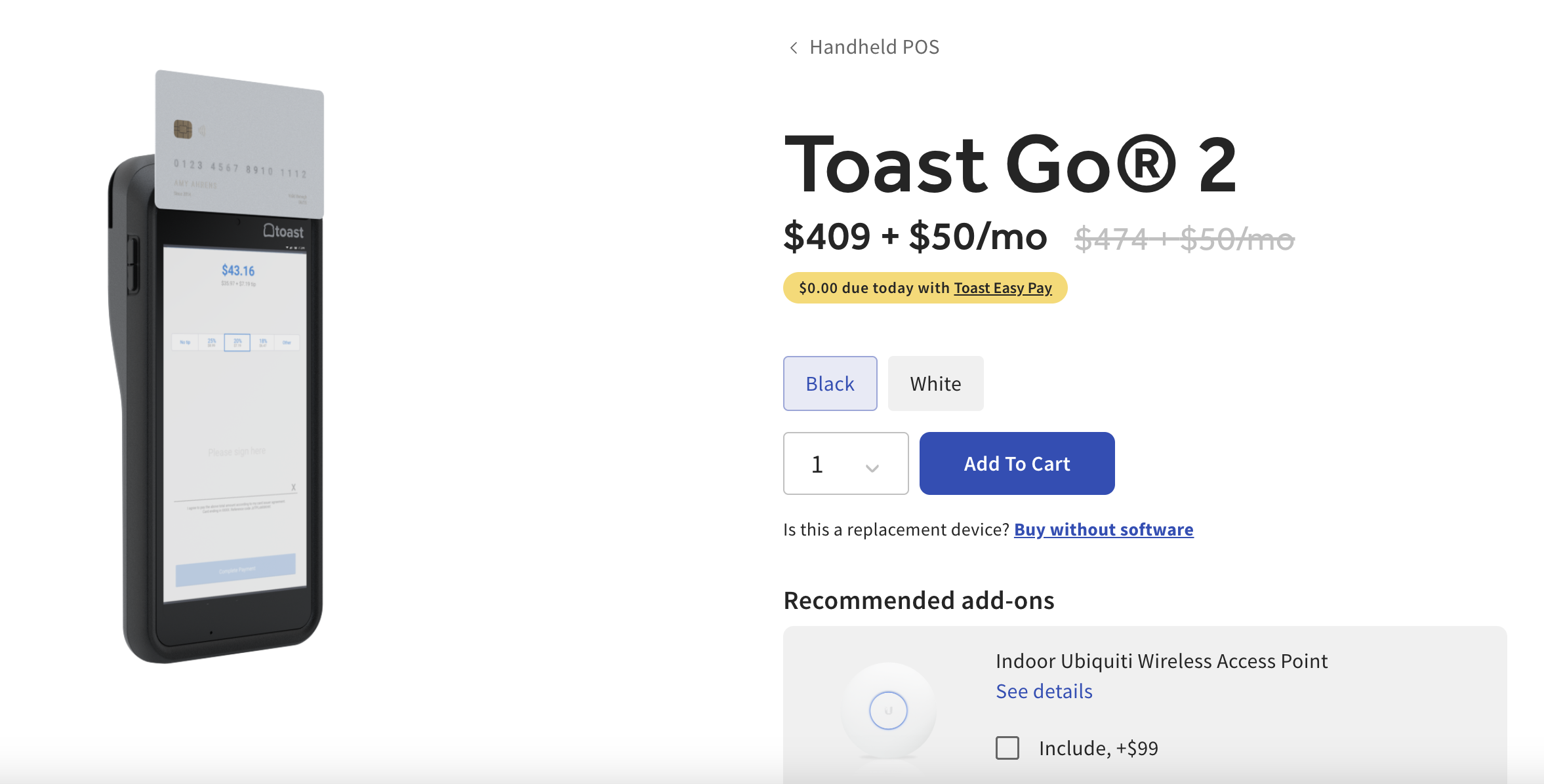 Ordering New Products on Toast Shop