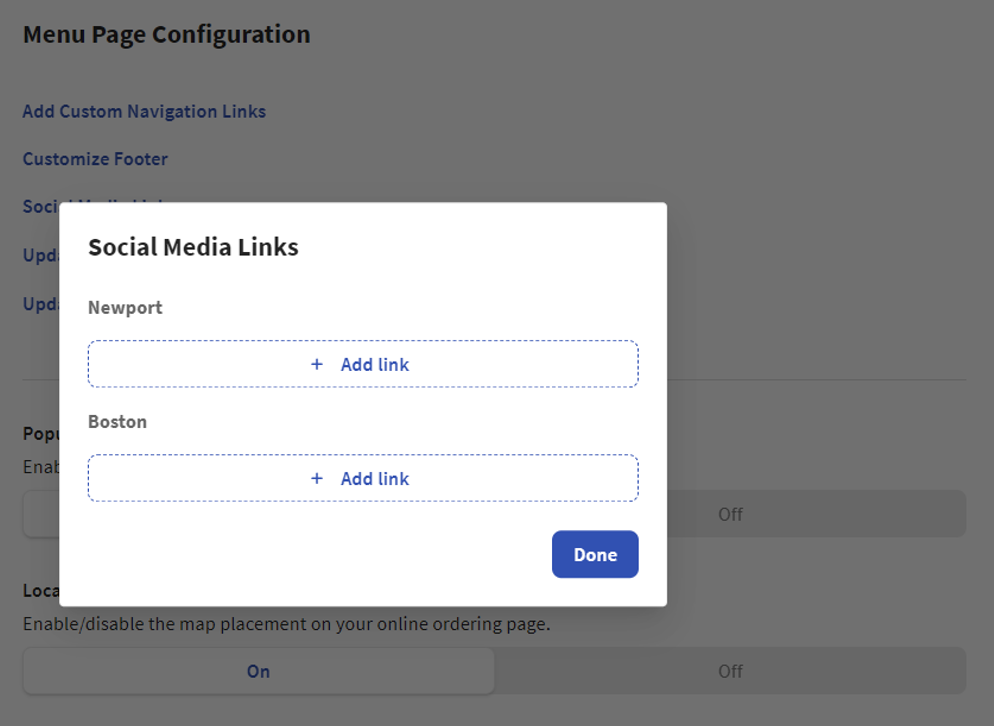 Toast Online Ordering Pro: Menu Page Configuration
