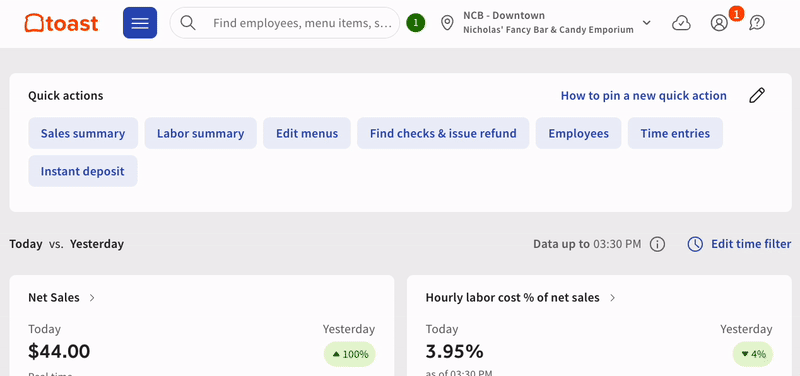 Toast Web Search & Navigation Updates