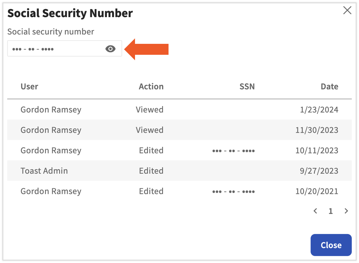Toast Payroll: Verify or Update My SSN