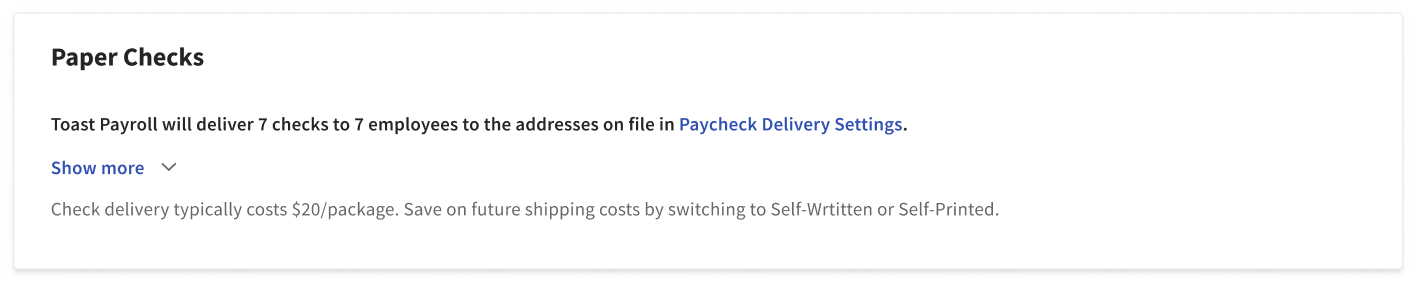 Paper paycheck delivery confirmation