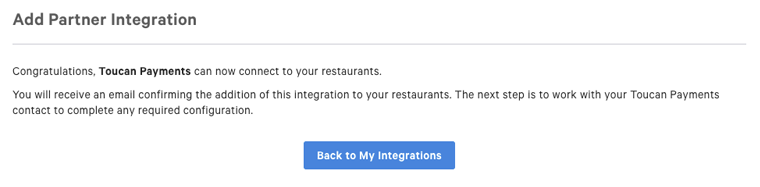 Add or Remove an Integration With Toast Partner Connect