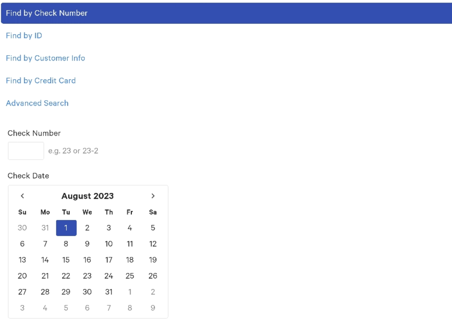 Check Statuses and Filter Checks on POS