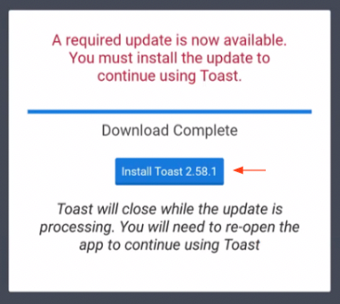 Update Your Toast App