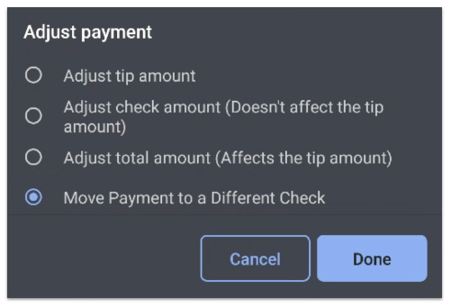 Transfer Items, Checks, and Payments