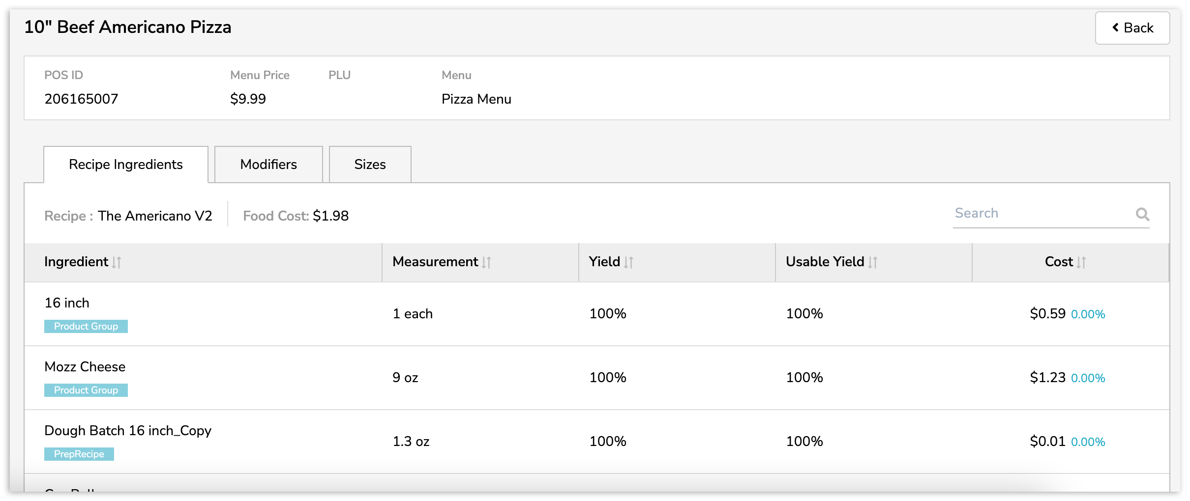 xtraCHEF: Recipe - Product Mix Mapping