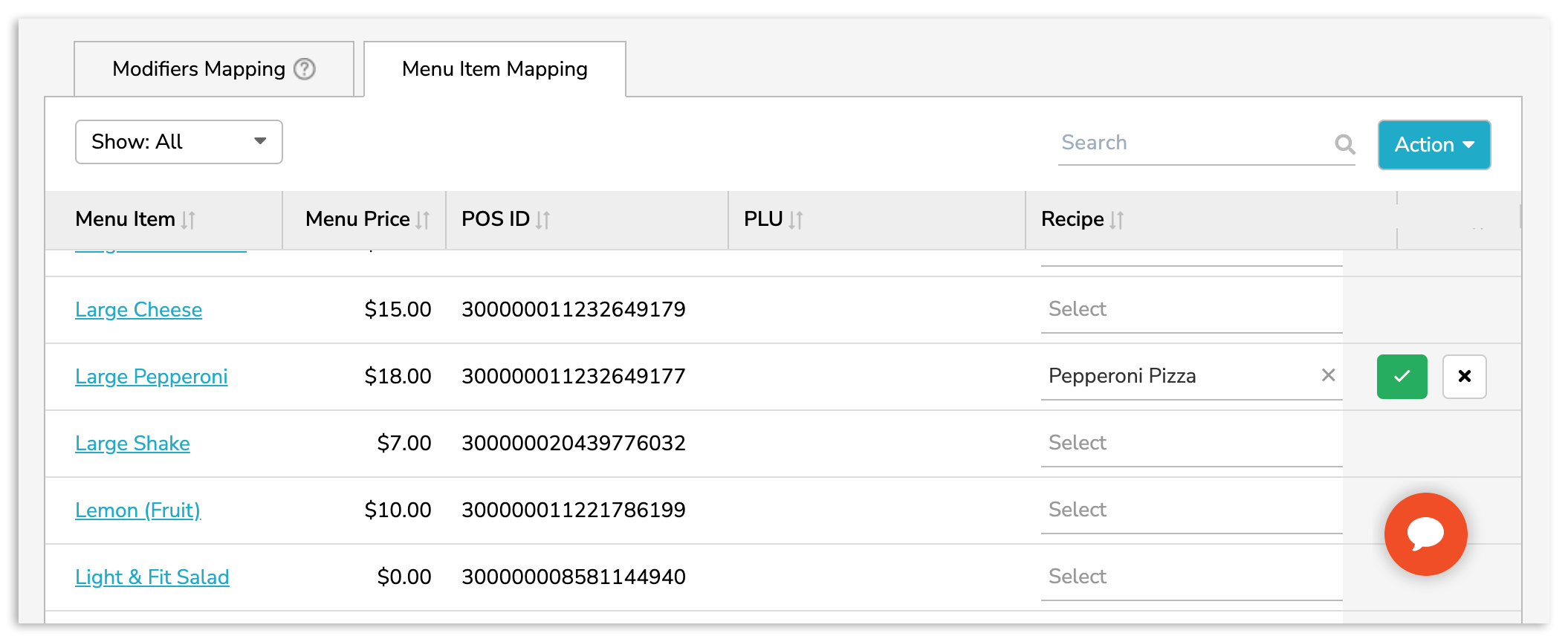xtraCHEF: Recipe - Product Mix Mapping