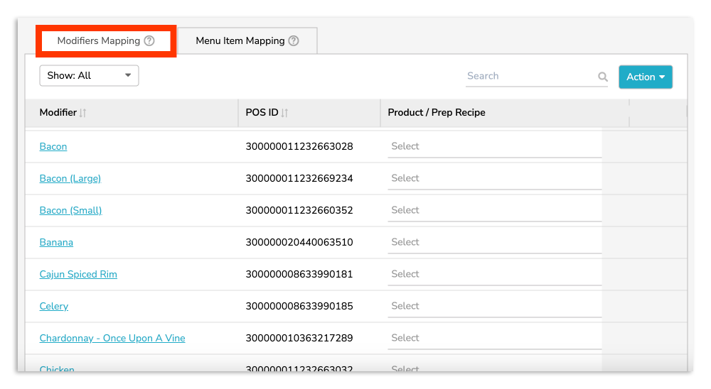 xtraCHEF: Recipe - Product Mix Mapping