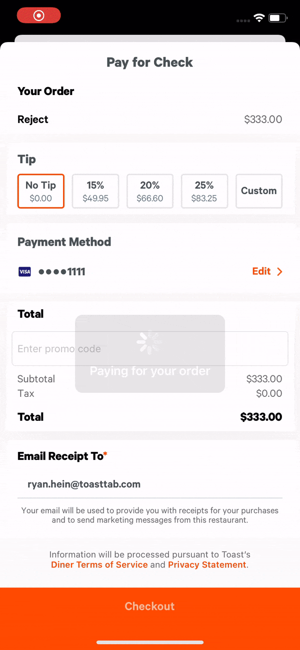 What do I do when my guest's Toast mobile payment has failed?