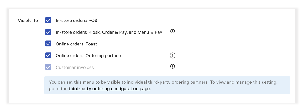 DoorDash Third Party Ordering Configuration Page