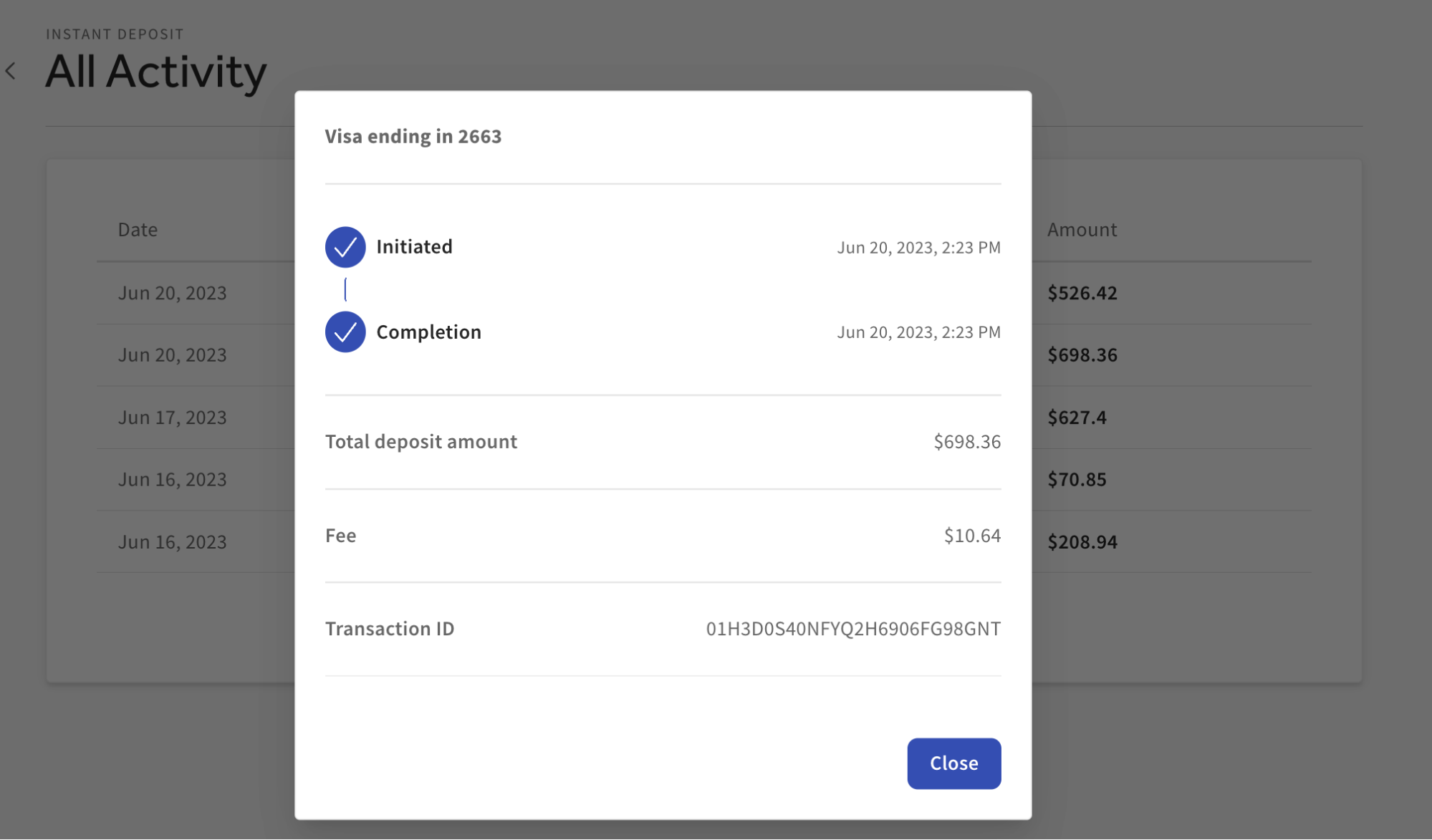 Instant Deposit Reporting Overview