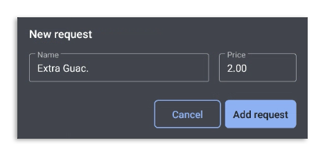 Add a Special Request to a Menu Item