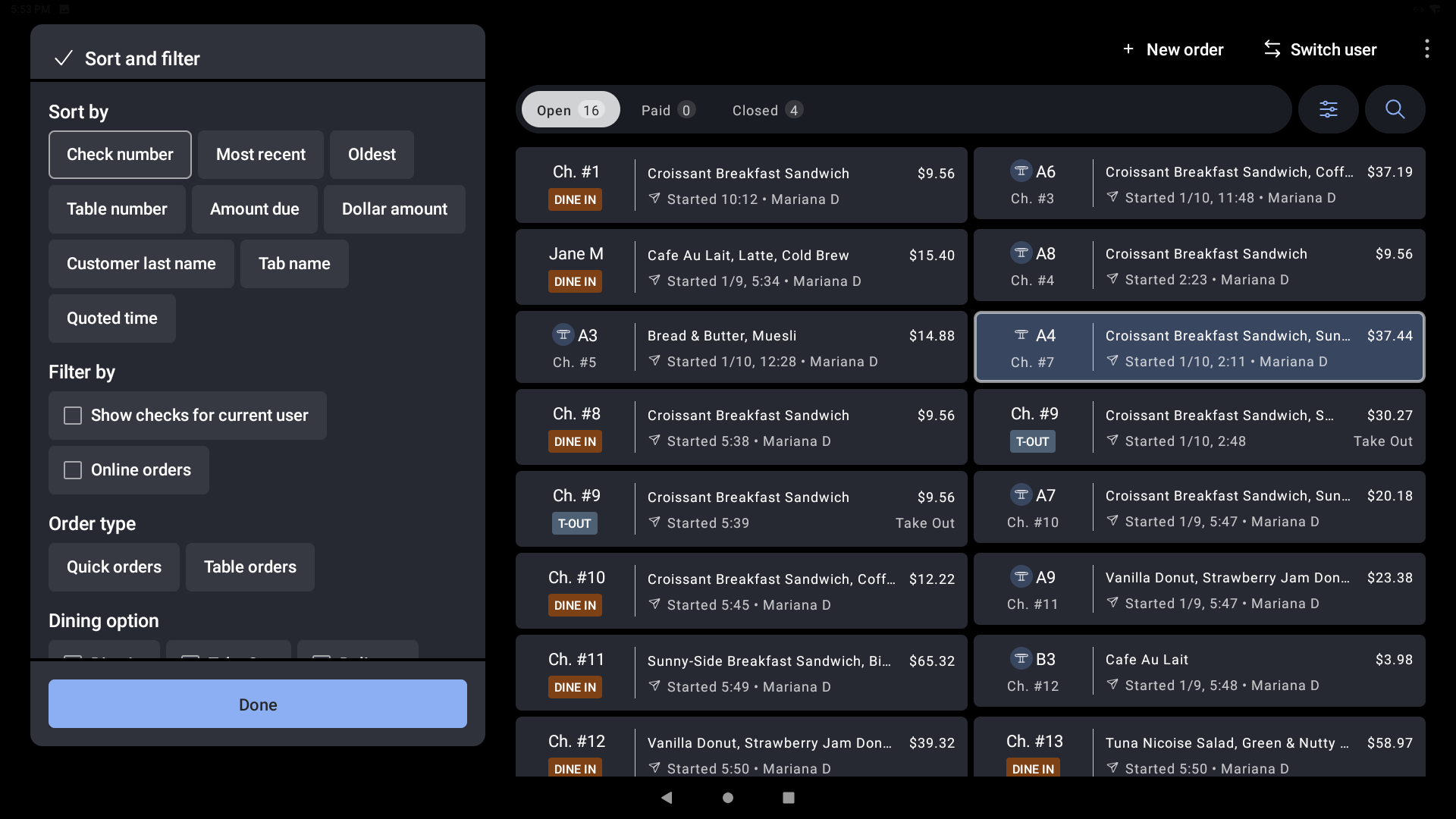 New POS: Manage Payments