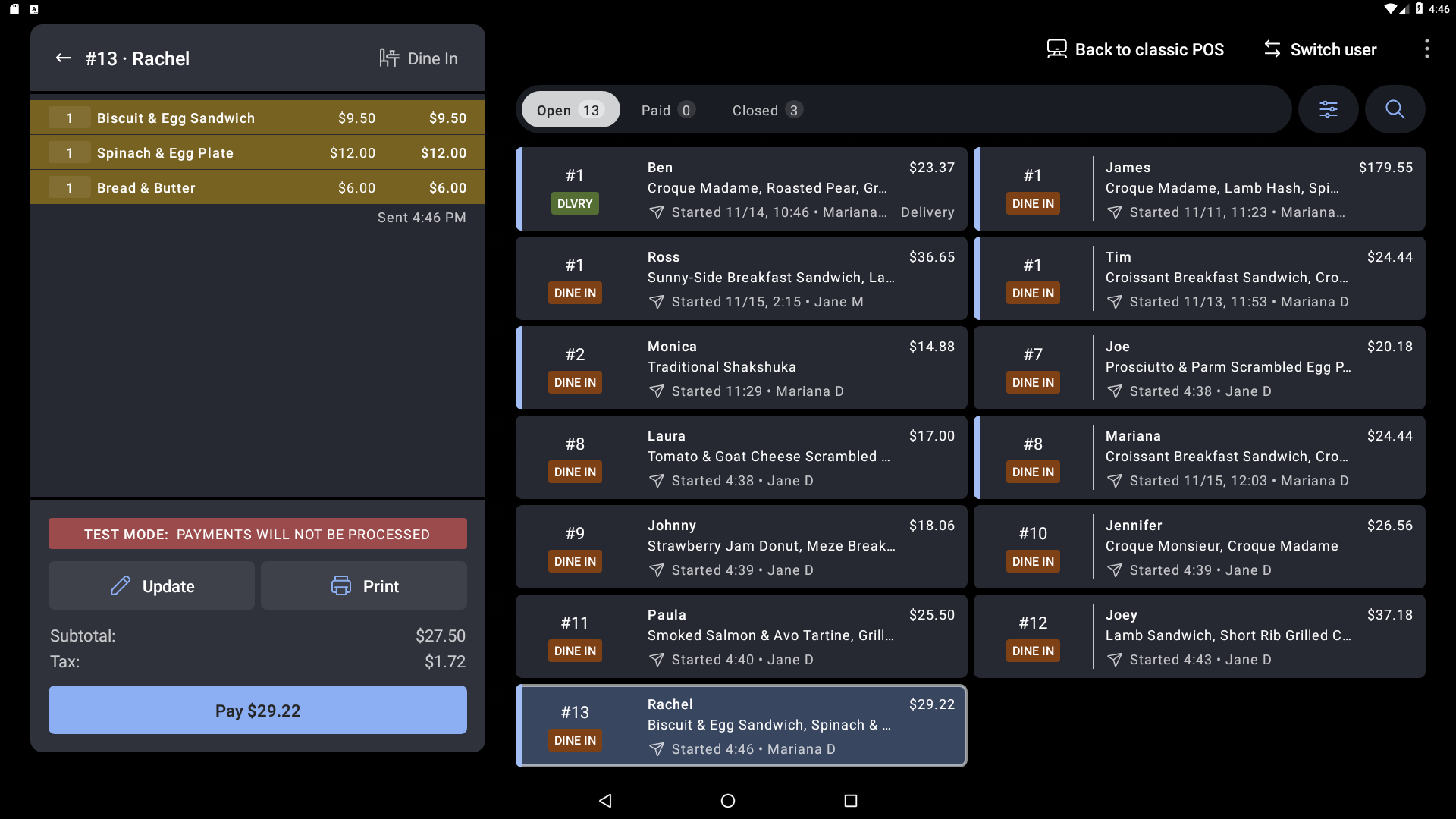 New POS: Manage Payments