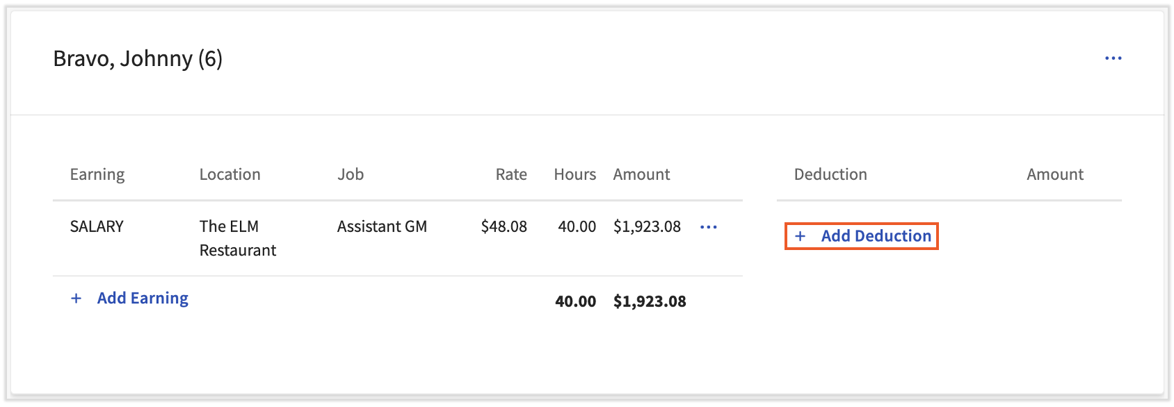 Toast Payroll: Add or Edit Earnings & Deductions