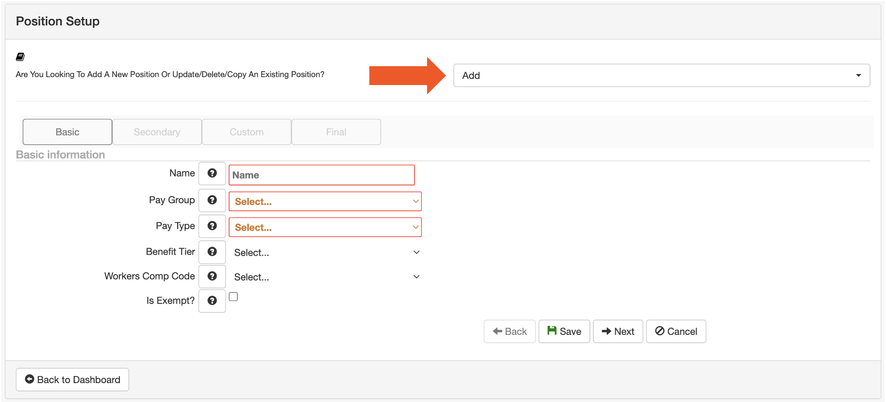 Toast Payroll: Create a New Position