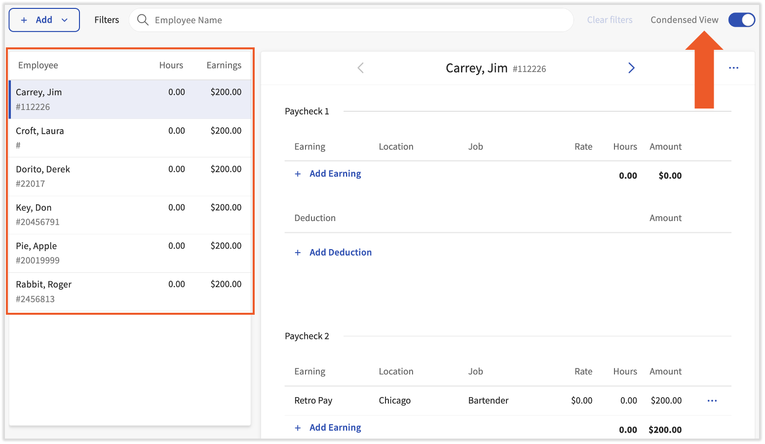Toast Payroll: Employee Earnings Step