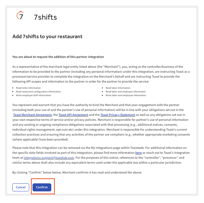 Get Started With the 7shifts Integration
