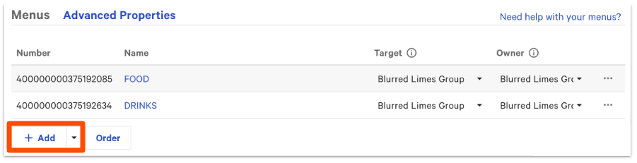 Create and Manage Menus, Menu Groups, and Subgroups