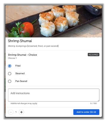 Manage Order with Google