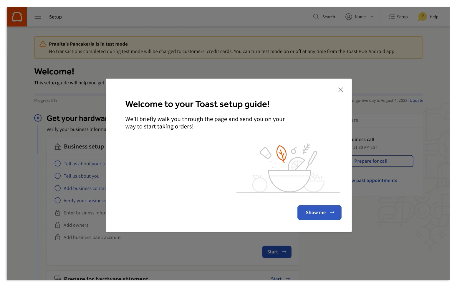 Complete Your Toast Business Setup Tasks