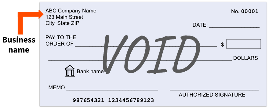 example of voided business check