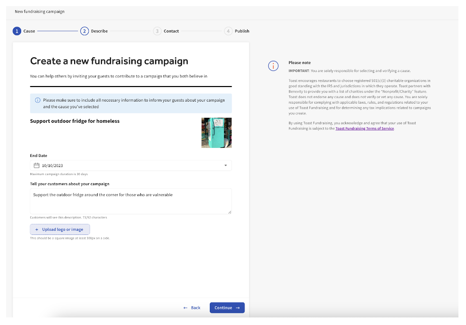 Get Started with the Toast Fundraising Product