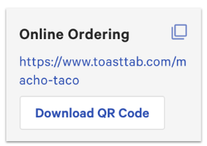 Share Your Toast Online Ordering Site via QR Code