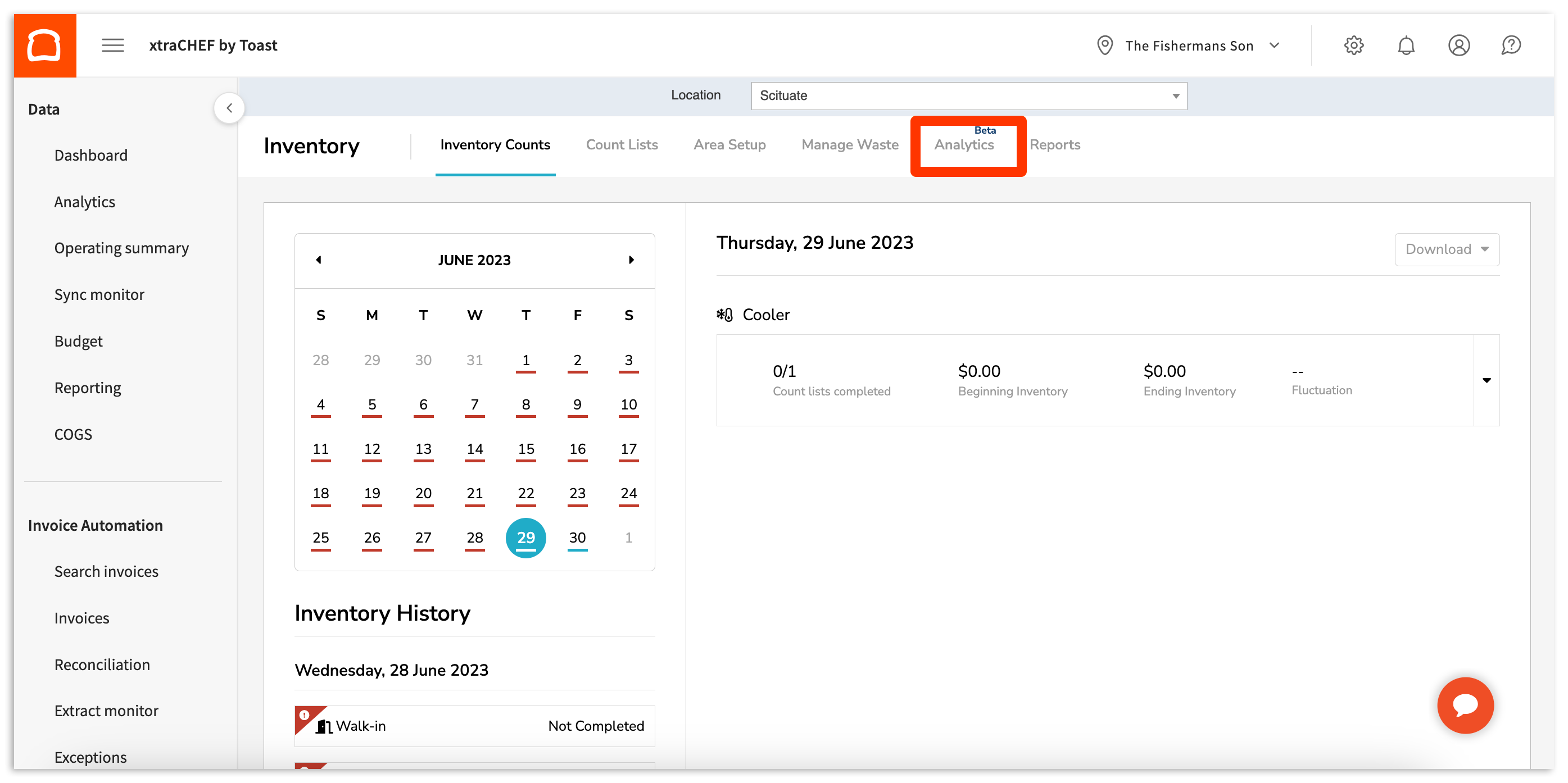 xtraCHEF: Inventory Analytics