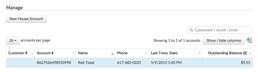 Getting Started: House Accounts