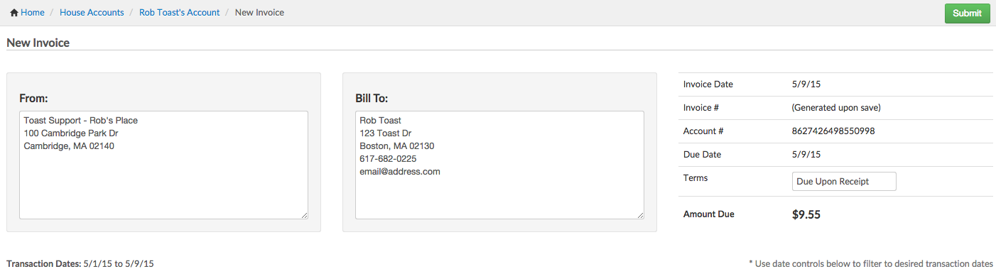 Getting Started: House Accounts