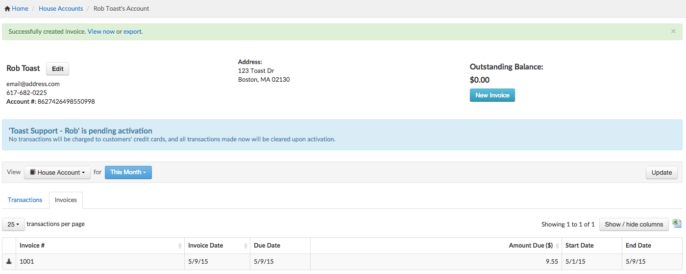 Getting Started: House Accounts