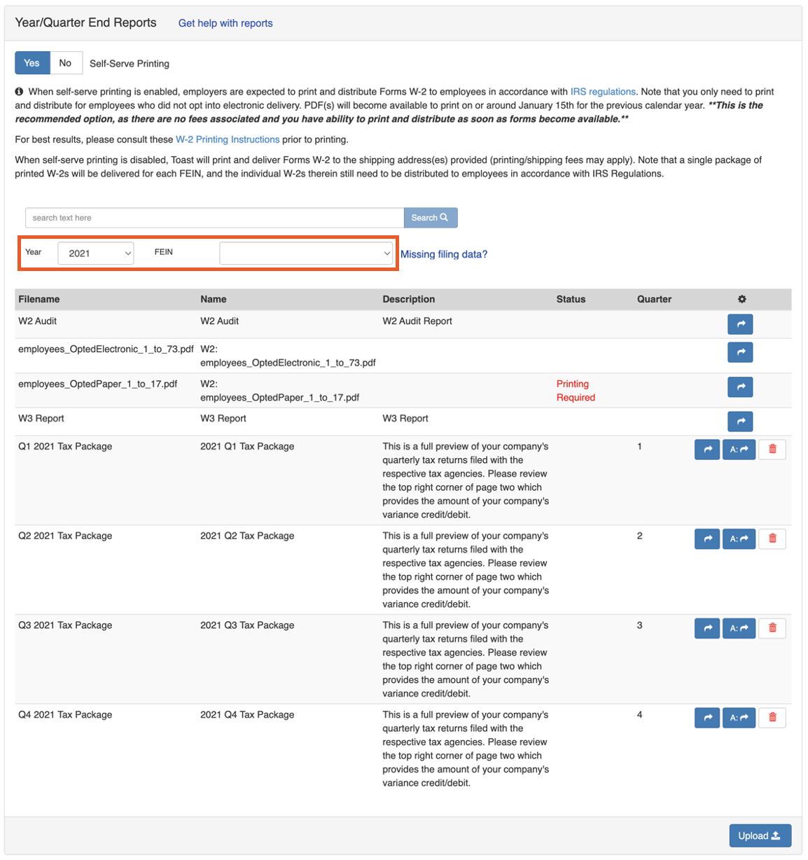 Toast Payroll: Report Library