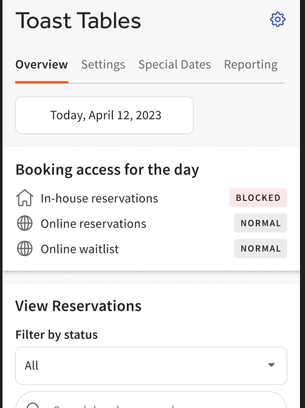 Toast Tables: Set Special Dates and Block Reservations