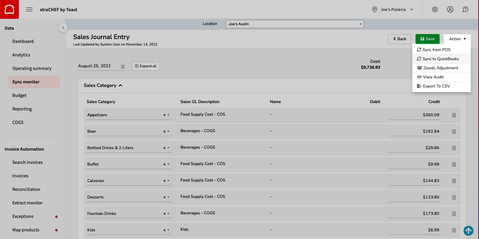 xtraCHEF: Troubleshooting Sales Syncs to QuickBooks