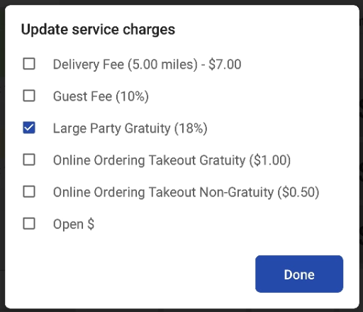 Get Started: Create a Service Charge