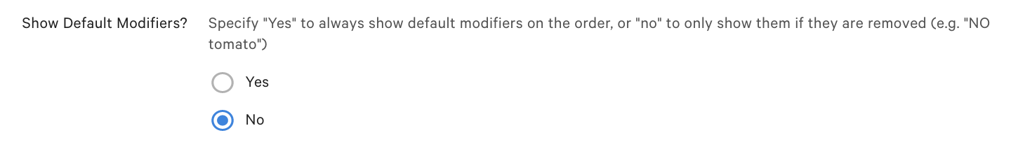 Modifier Groups and Modifier Options